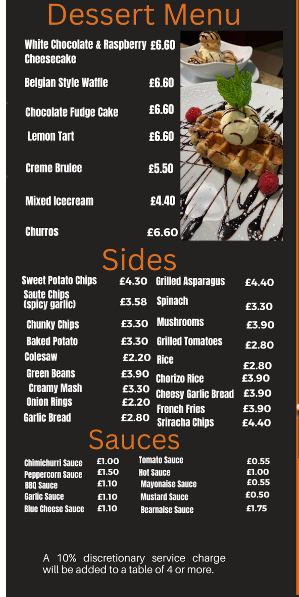 Food menu - Rancho Steakhouse Fareham